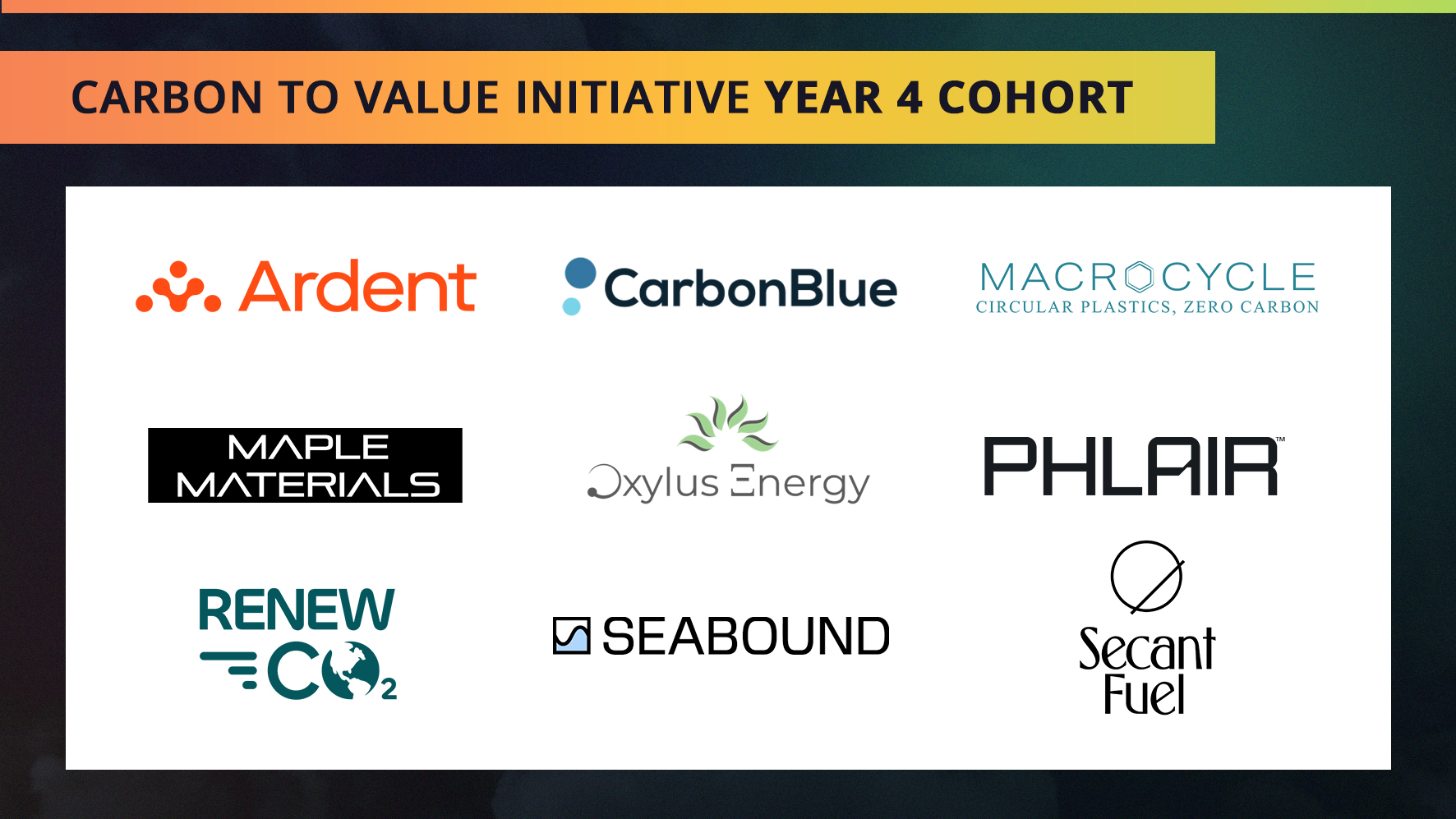 The Carbon to Value Initiative Announces Year 4 Startup Cohort for its ...